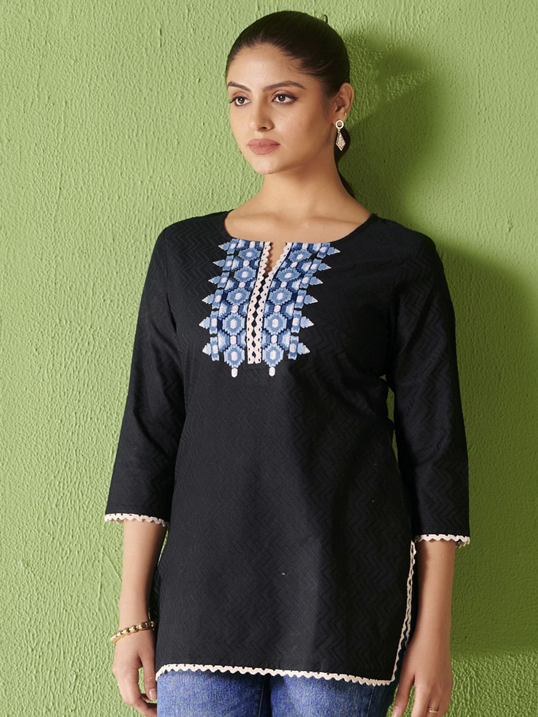 Buy Anouk Embroidered Thread Work Pure Cotton Thread Work Kurti ...