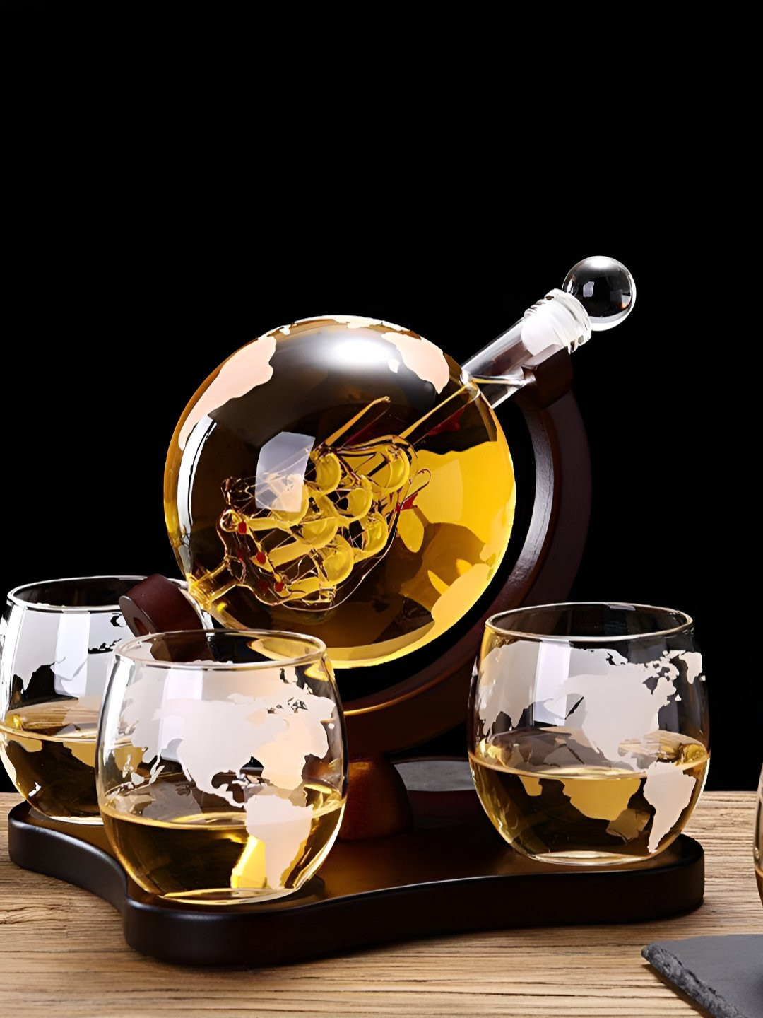 Buy SMOKEY COCKTAIL Transparent & Brown Glass Boat Universal Spirits ...