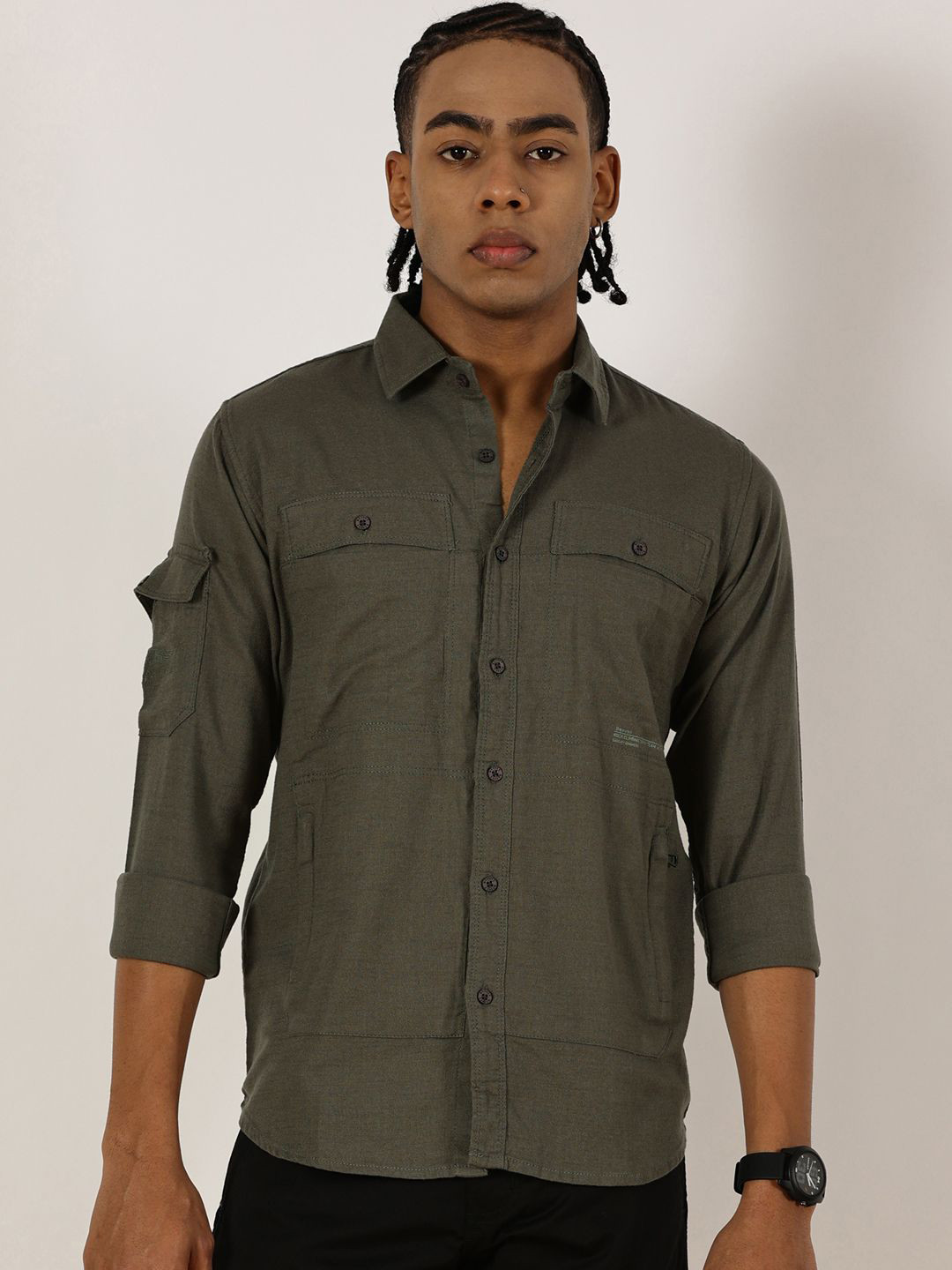 Buy Beevee Men New Fit Spread Collar Solid Cotton Casual Shirt - Shirts ...