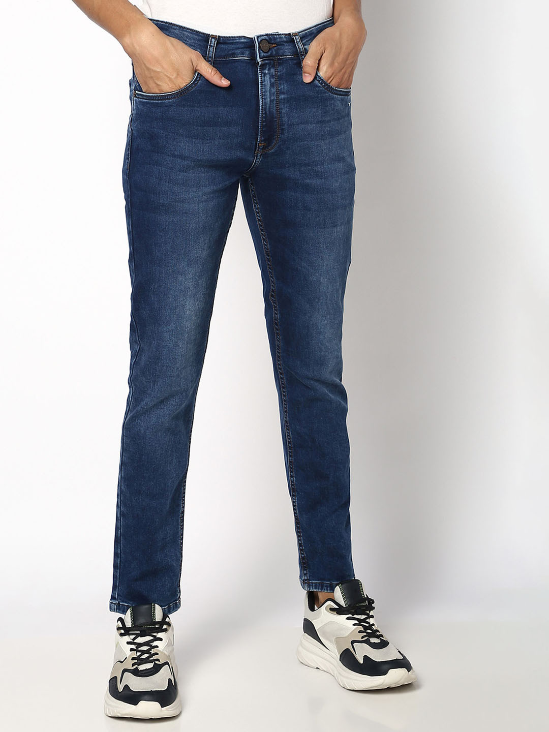 Buy Blue Buddha Men Comfort Light Fade Stretchable Slim Fit Jeans ...