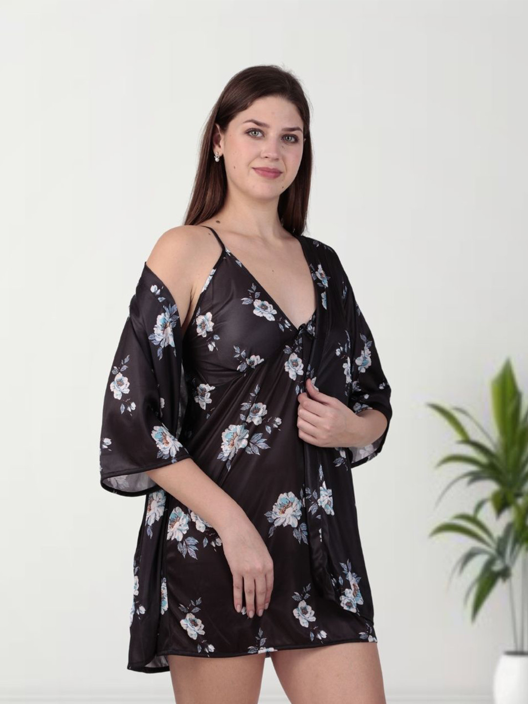 Buy Untamed Clothing Women Floral Printed Nightdress - Nightdress for ...