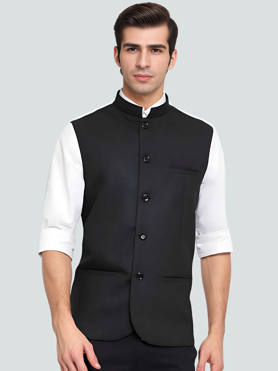 Buy Moda Rapido Mandarin Collar Nehru Jacket - Nehru Jackets for Men ...