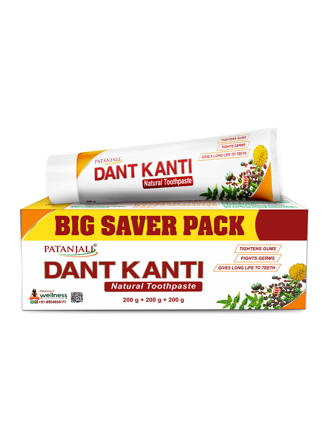 Buy Patanjali Dant Kanti Natural Toothpaste 600g - Toothpaste And Tooth ...