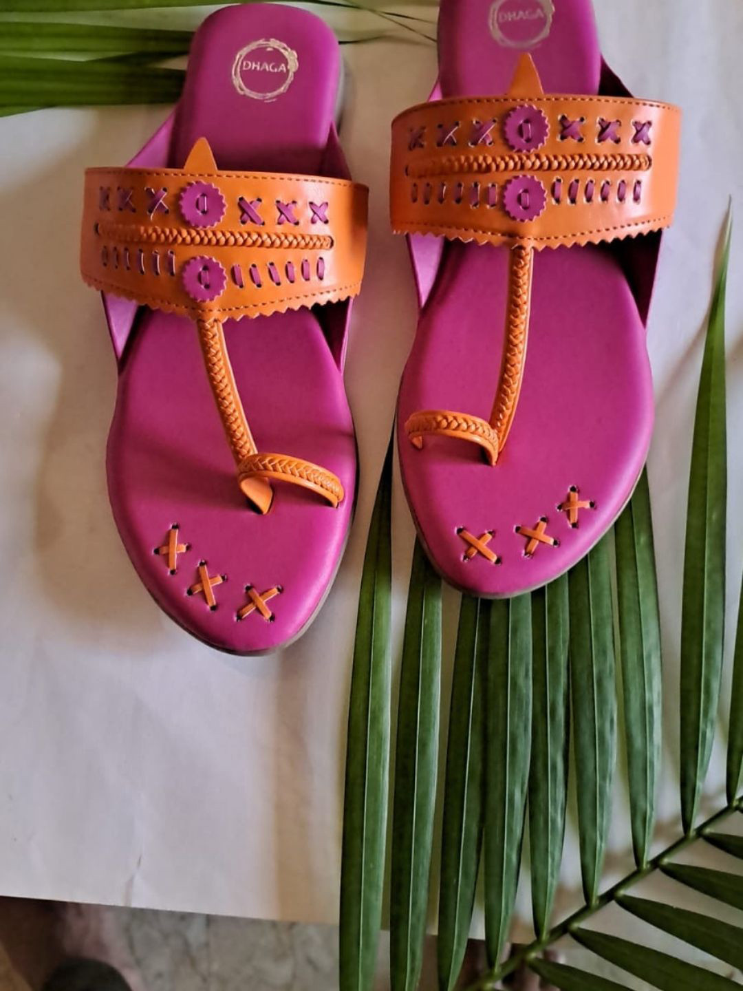 Buy Dhaga Women Woven Design Kolhapuri Open Toe Flats - Flats for Women ...