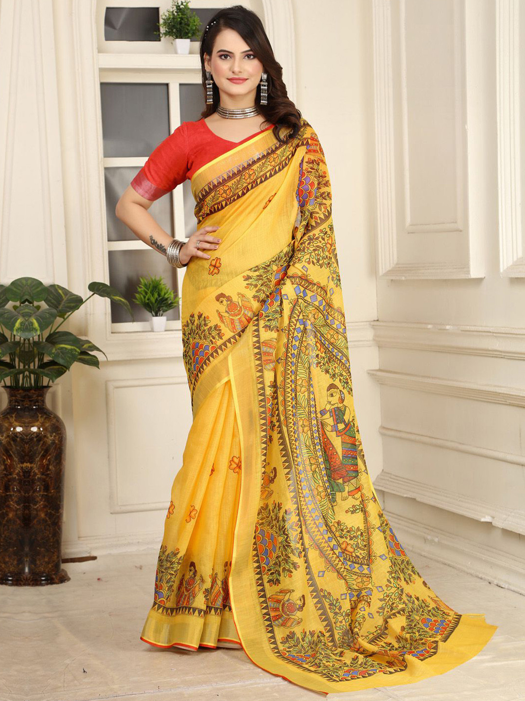 Buy Anouk Rustic Ethnic Motifs Print Baluchari Saree - Sarees for Women ...
