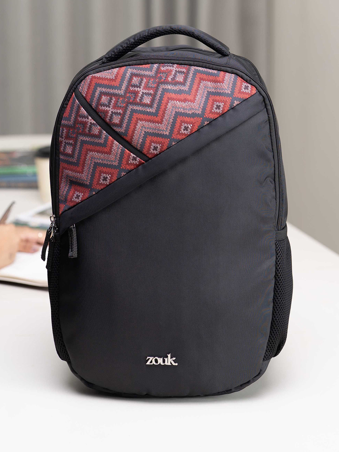 Buy ZOUK Unisex Geometric Backpack With Compression Straps - Backpacks ...