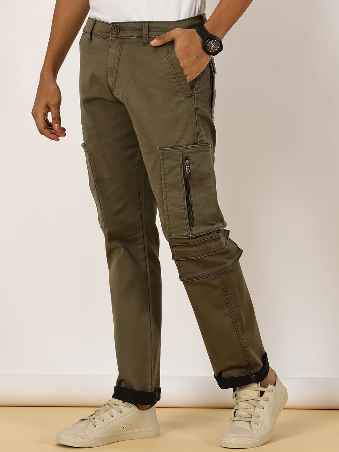 Buy Beevee Men Relaxed Regular Fit Cargos - Trousers for Men 33377782 ...