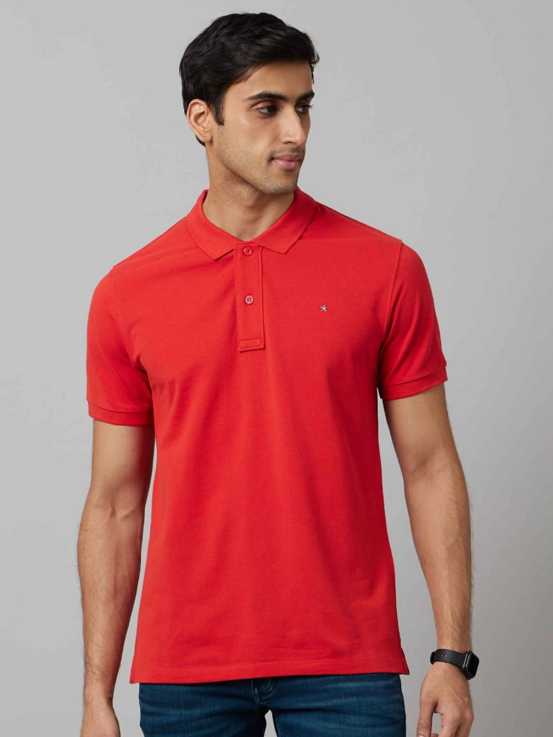 Buy Celio Men Solid Polo Collar Cotton Slim Fit T Shirt - Tshirts for ...