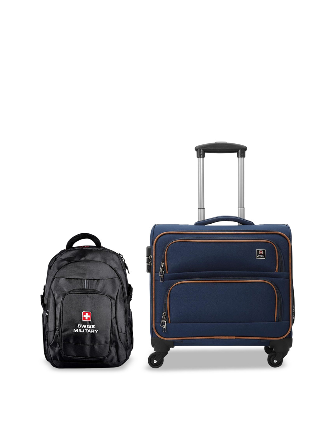 Buy SWISS MILITARY Set Of 2 Soft Sided Cabin Overnighter Trolley Bag ...