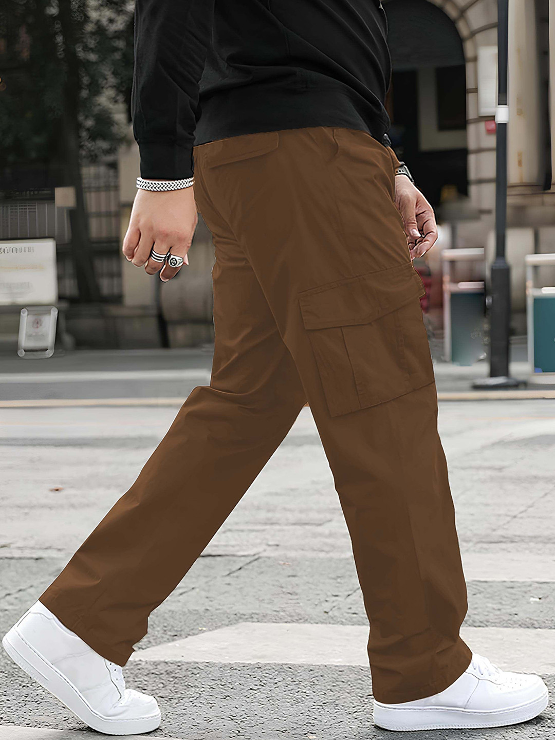 Buy MULTIWA Men Relaxed High Rise Cargos Trousers - Trousers for Men ...