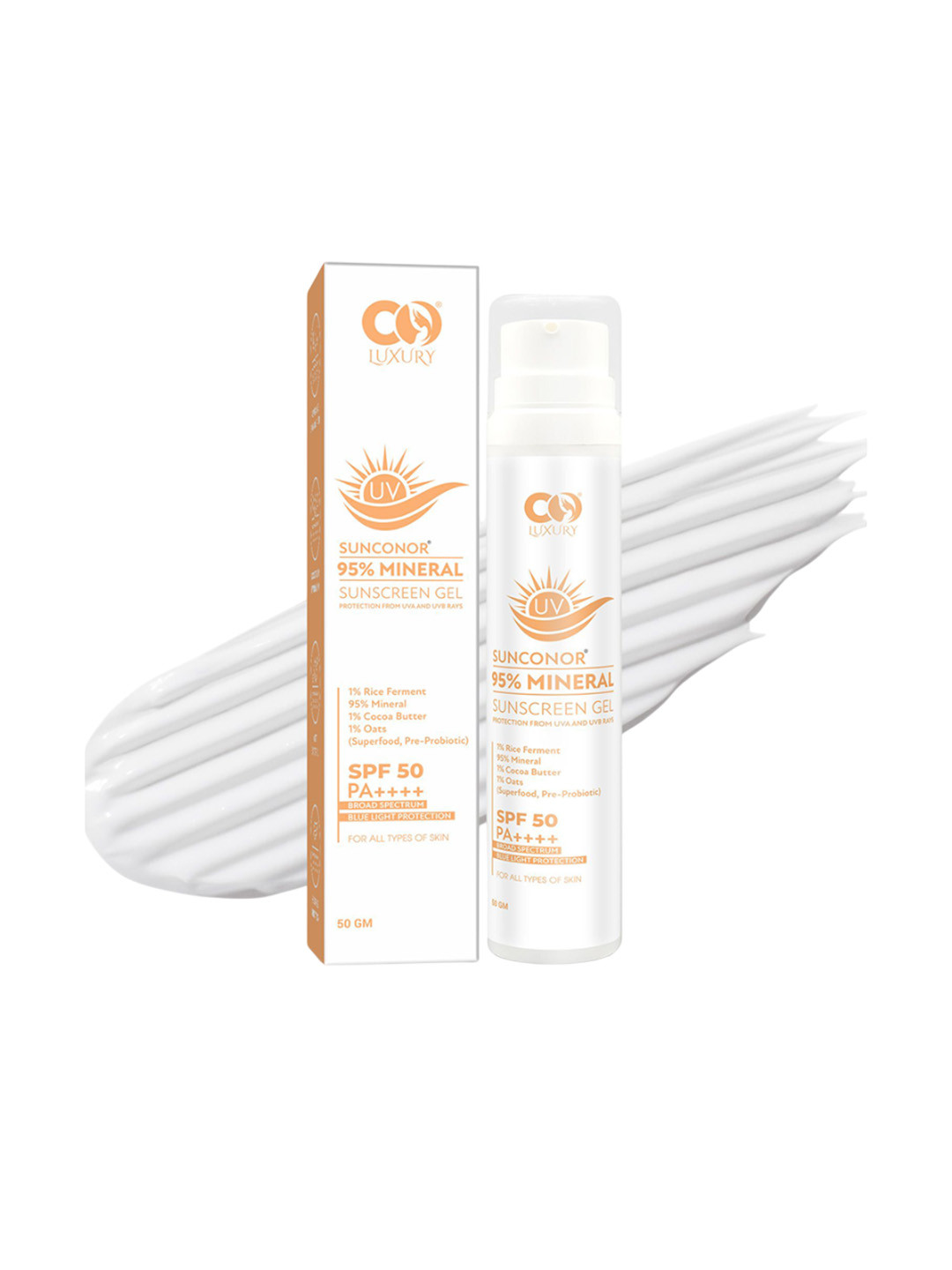 Buy CO Sunconor 95% Mineral Sunscreen Gel With SPF 50 PA ++++ 50 G ...
