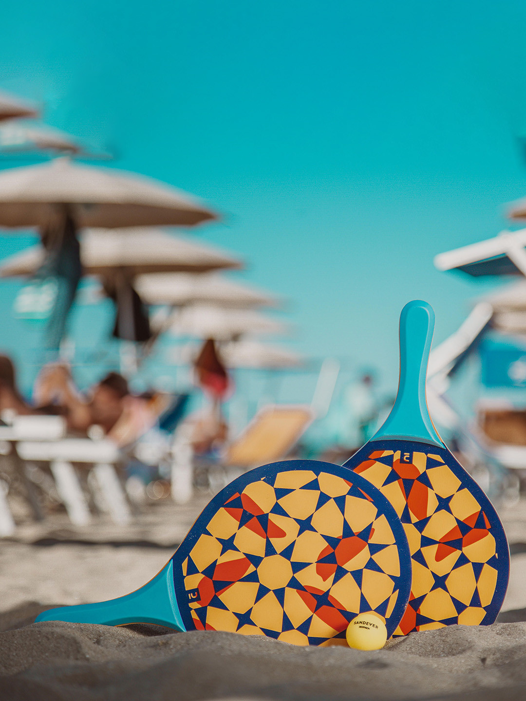 Buy SANDEVER By Decathlon Beach Tennis Wooden Racket Set - Racquets for ...