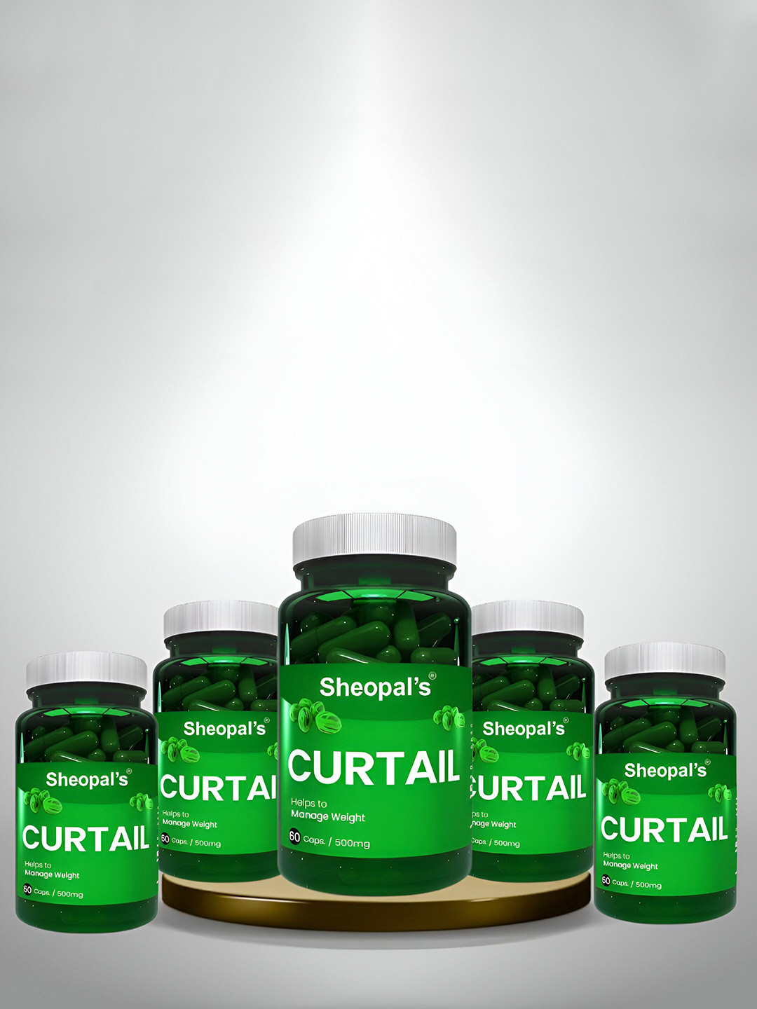 Buy Sheopal's Set Of 5 Curtail Weight Loss Capsules With Ashwagandha 60 ...