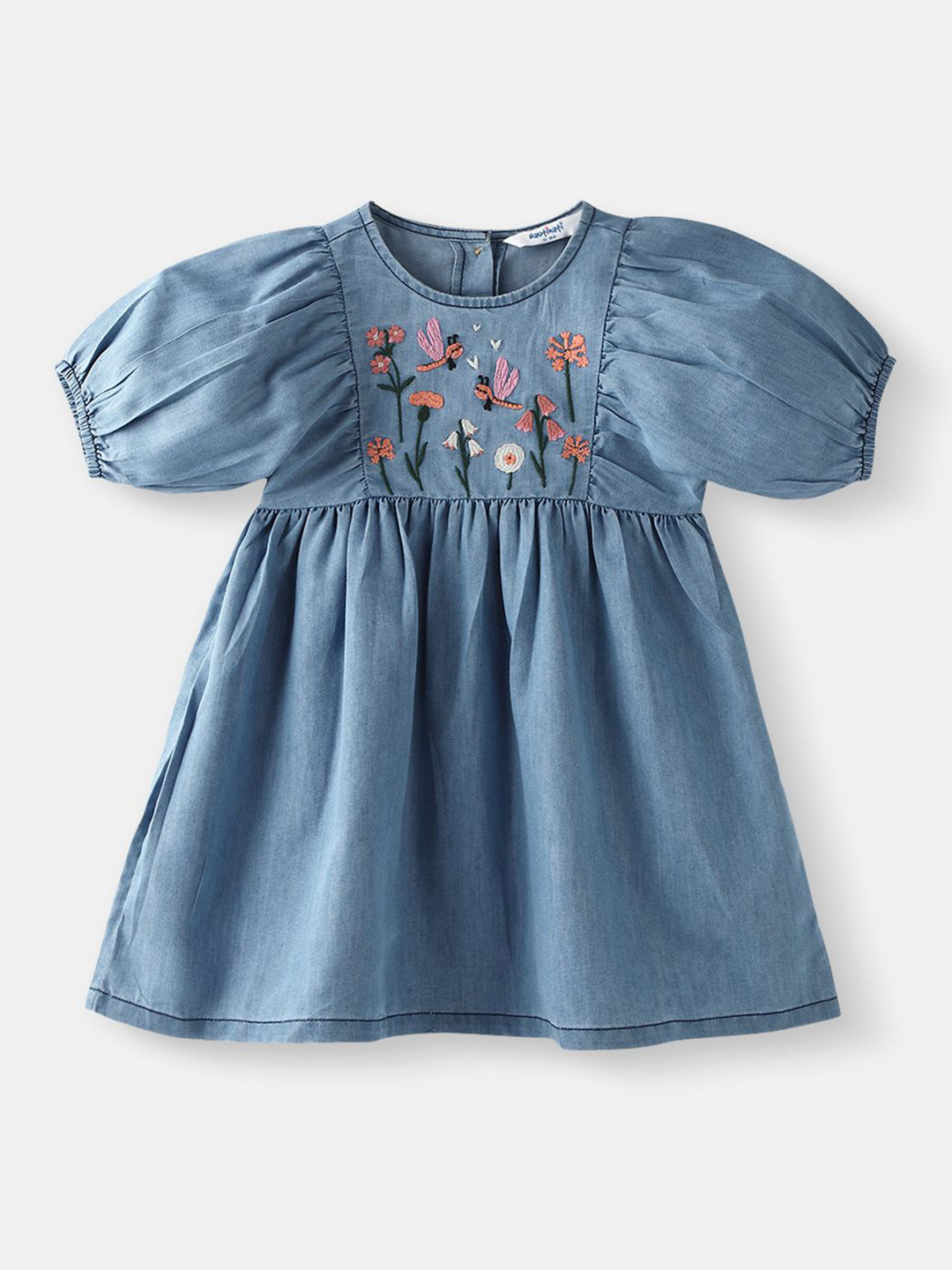 Buy Nauti Nati Girls Floral Embroidered Fit And Flare Dress - Dresses ...