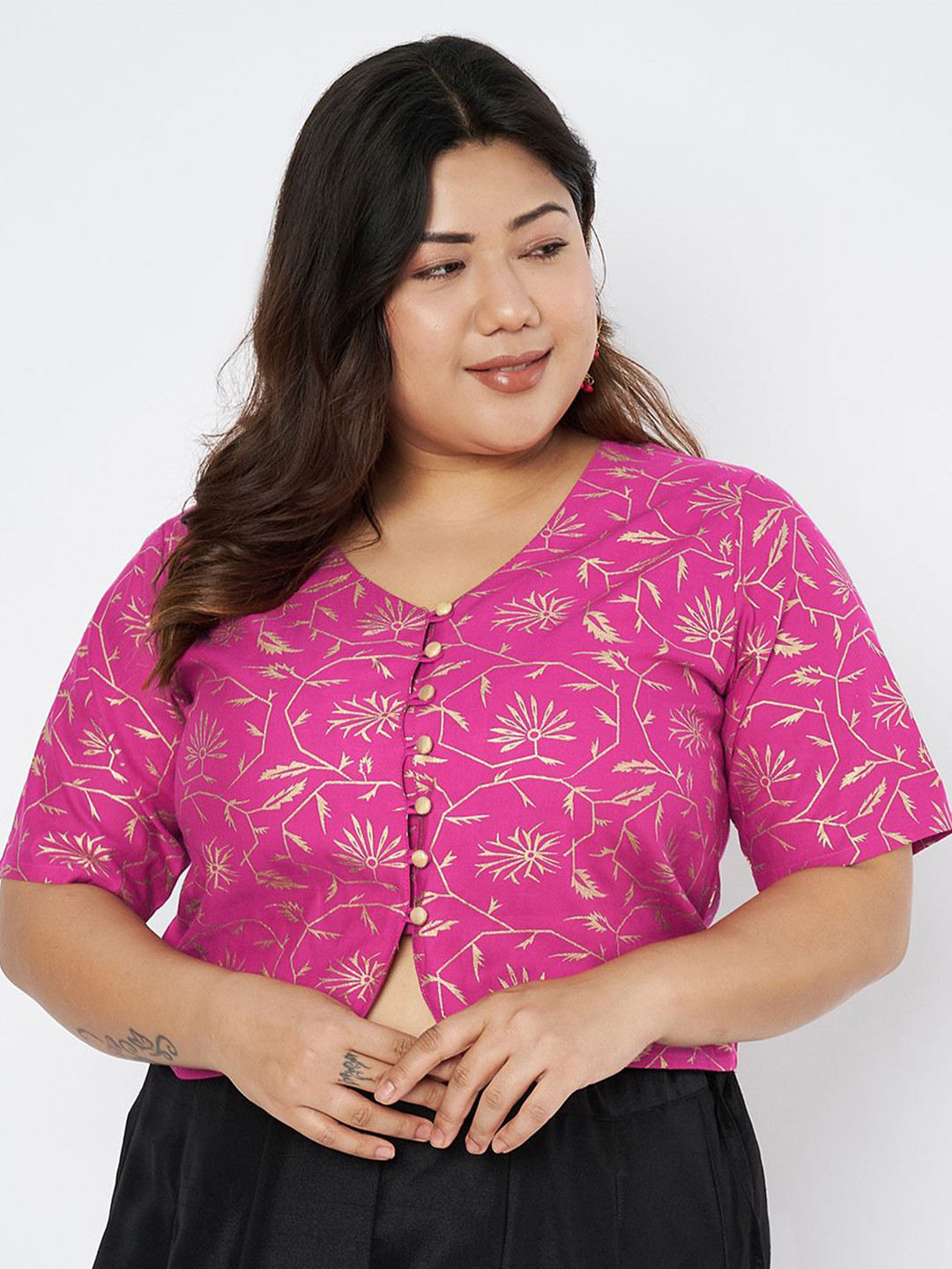 Buy Studio Rasa Women Plus Size Floral Printed Regular Crop Top - Tops for Women 33402492 | Myntra