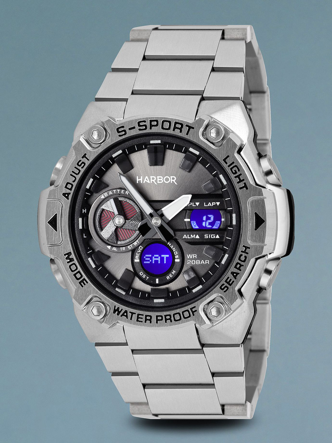 Buy HARBOR Men Brass Embellished Dial & Steel Straps Analogue And ...