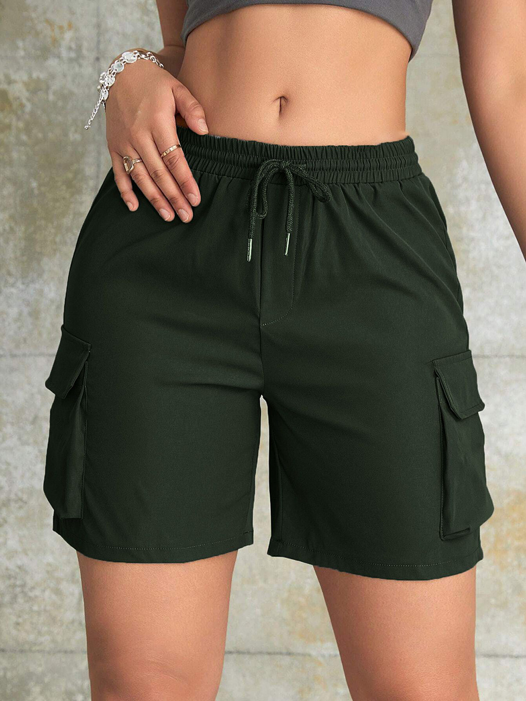 Buy SAKHWALA Women Loose Fit High Rise Cargo Shorts - Shorts for Women ...