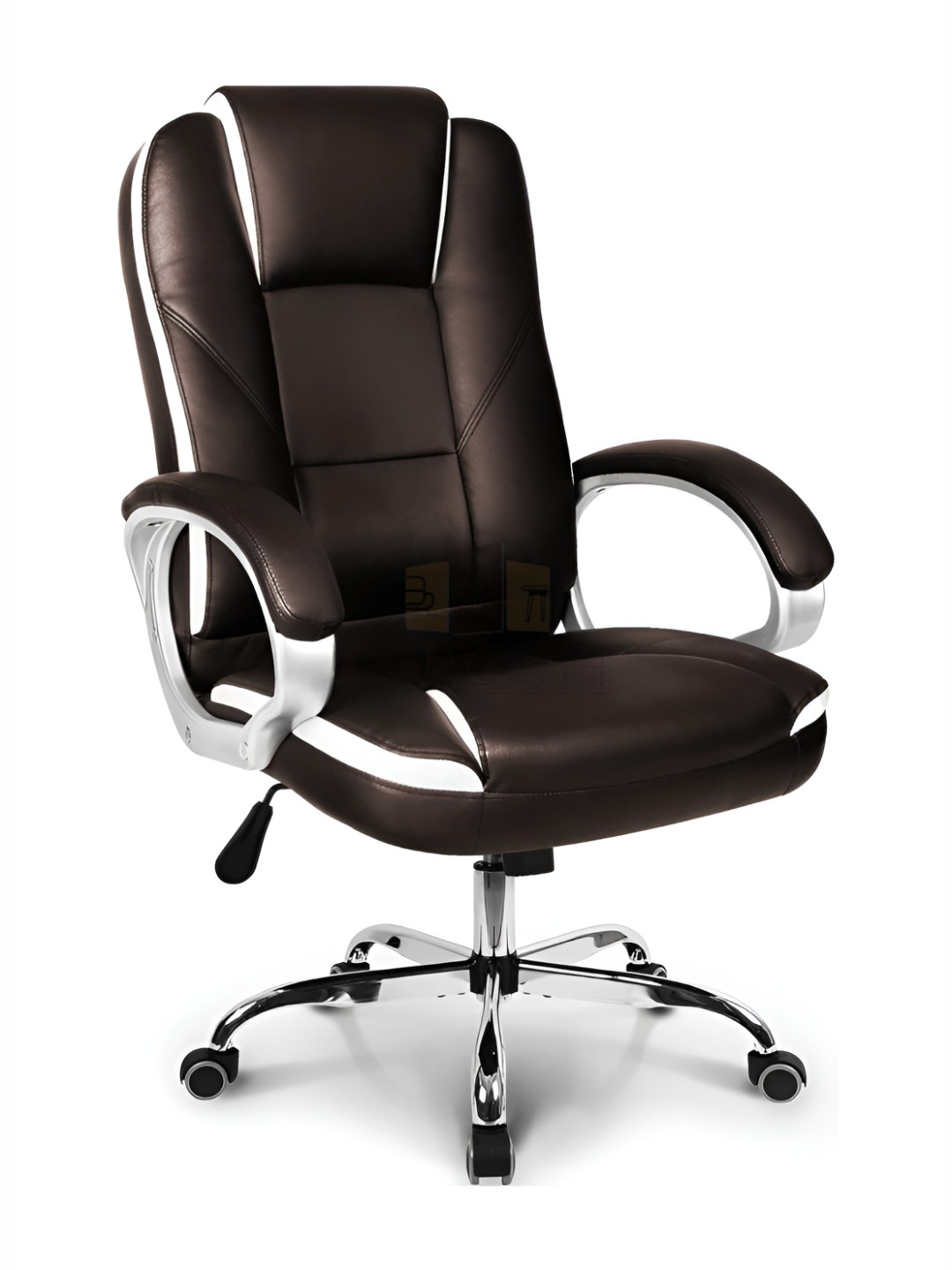 Buy Oakcraft Black & White High Back Leatherette Adjustable Seat Height ...