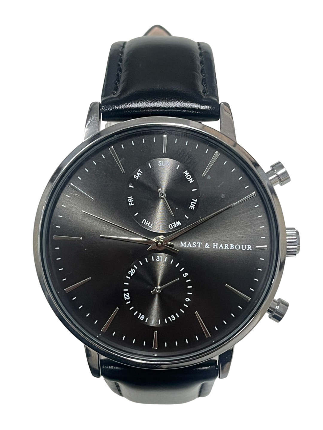 Buy Mast & Harbour Men Brass Dial & Leather Straps Analogue Watch MPMHI ...