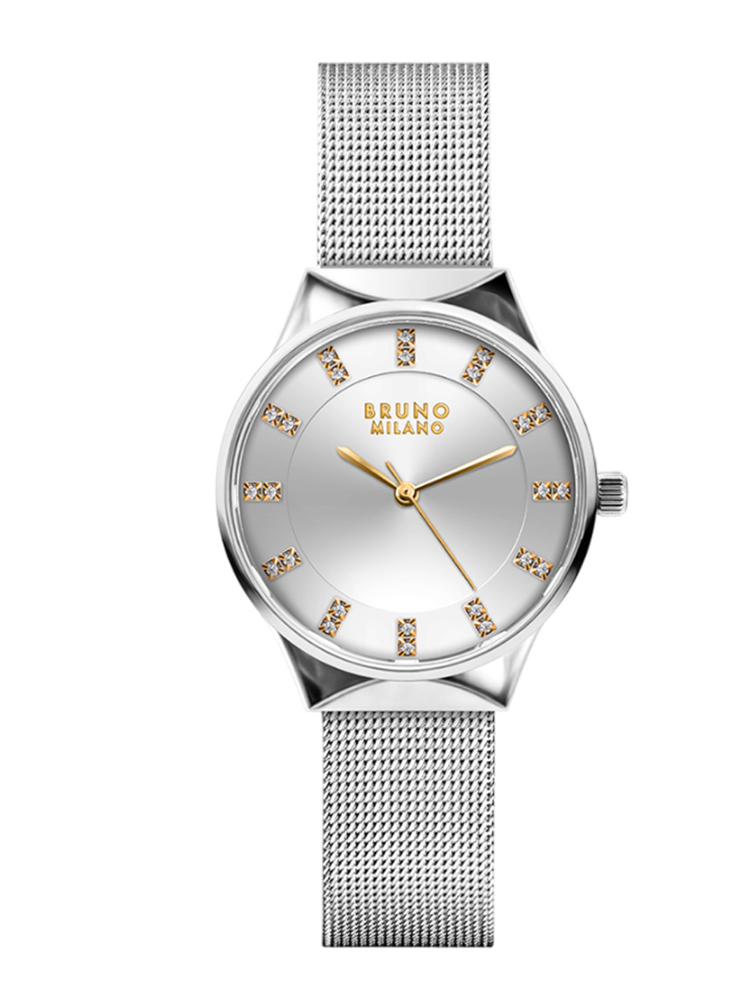 Buy Bruno Milano Women Embellished S Dial & Textured Straps Analogue ...