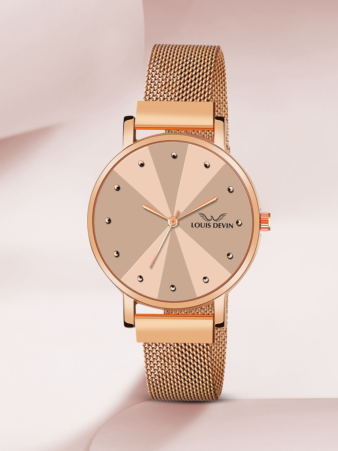 Buy LOUIS DEVIN Women Brass Embellished Dial & Bracelet Style Straps ...