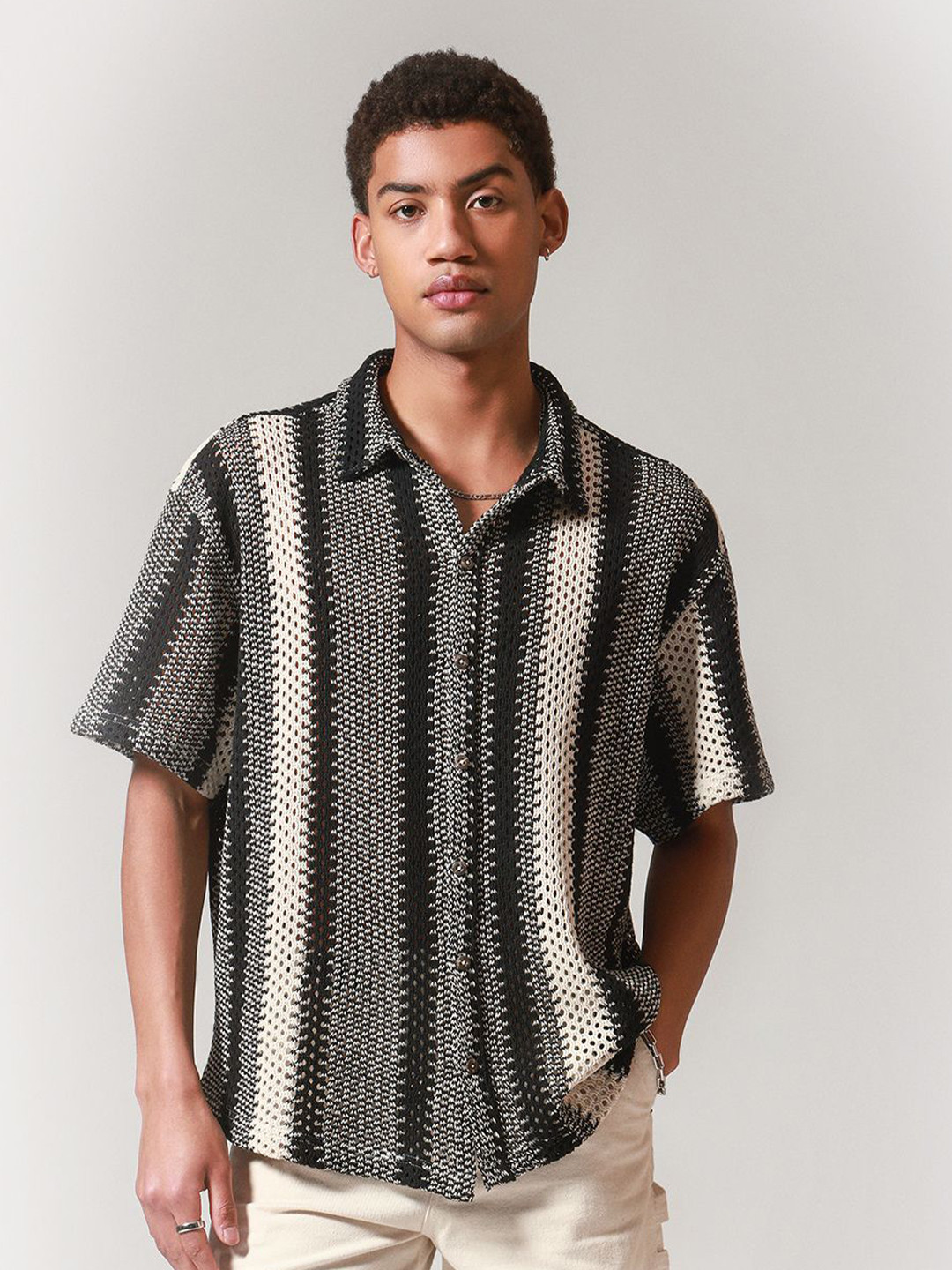 Buy H&M Relaxed Fit Crochet Shirt - Shirts for Men 33066375 | Myntra
