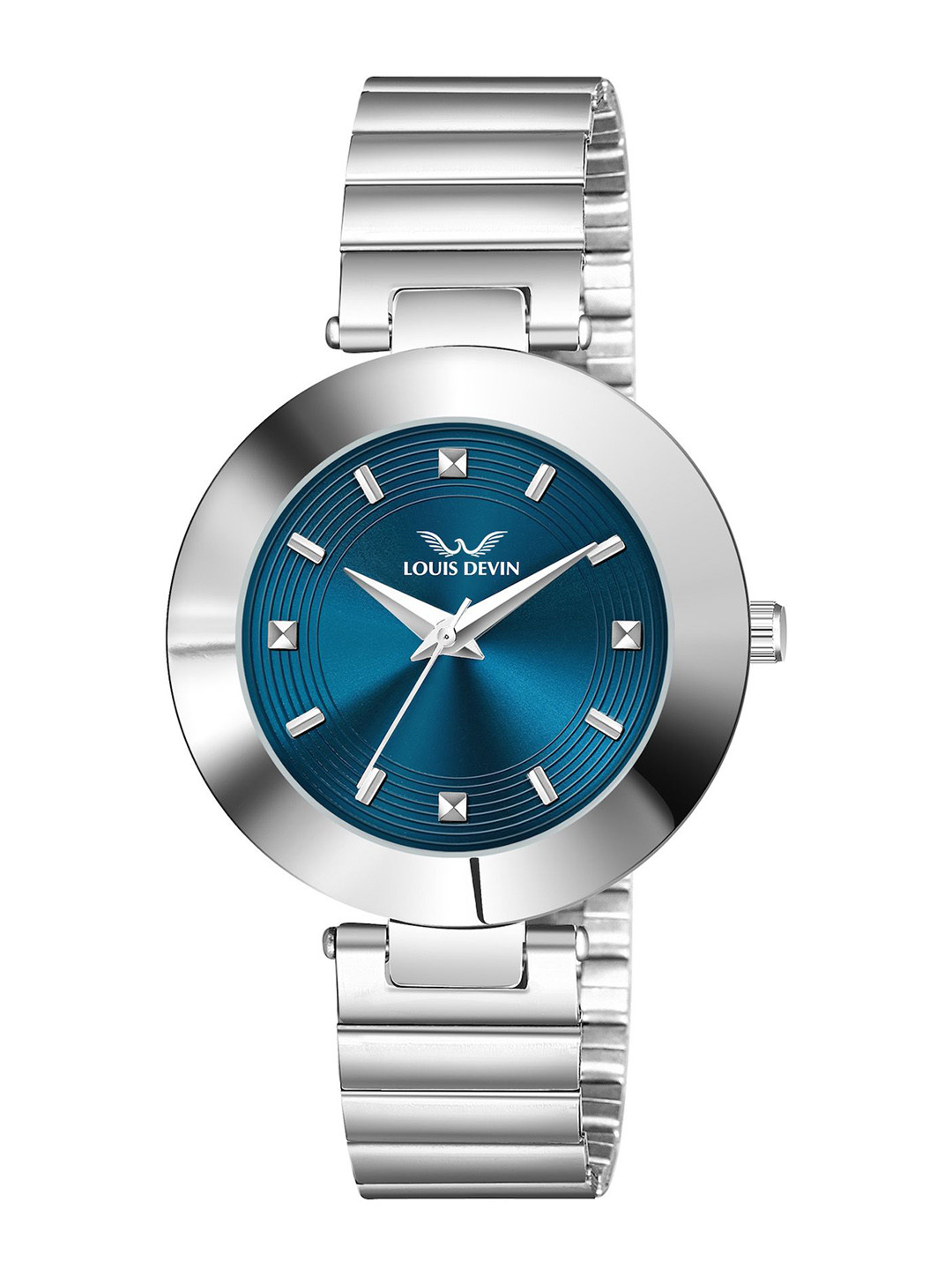 Buy LOUIS DEVIN Women Brass Dial & Stainless Steel Bracelet Style ...