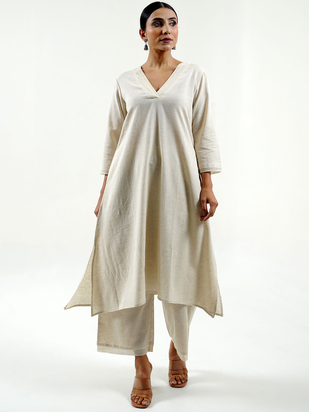 Buy CYAN Women Regular Kurta With Trousers - Kurta Sets for Women ...