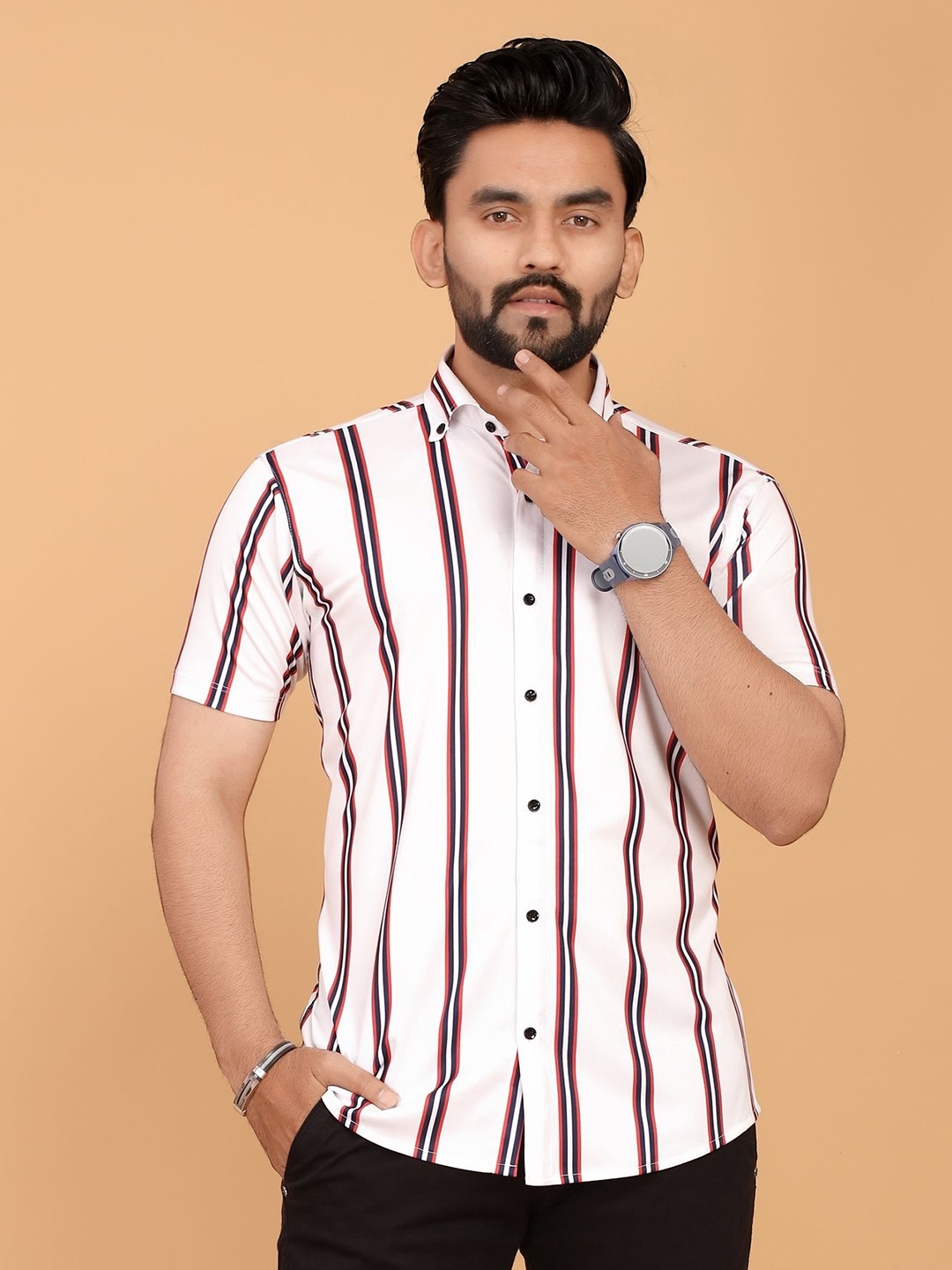 Buy STI Classic Striped Shirt Collar Shirt - Shirts for Men 33089641 ...