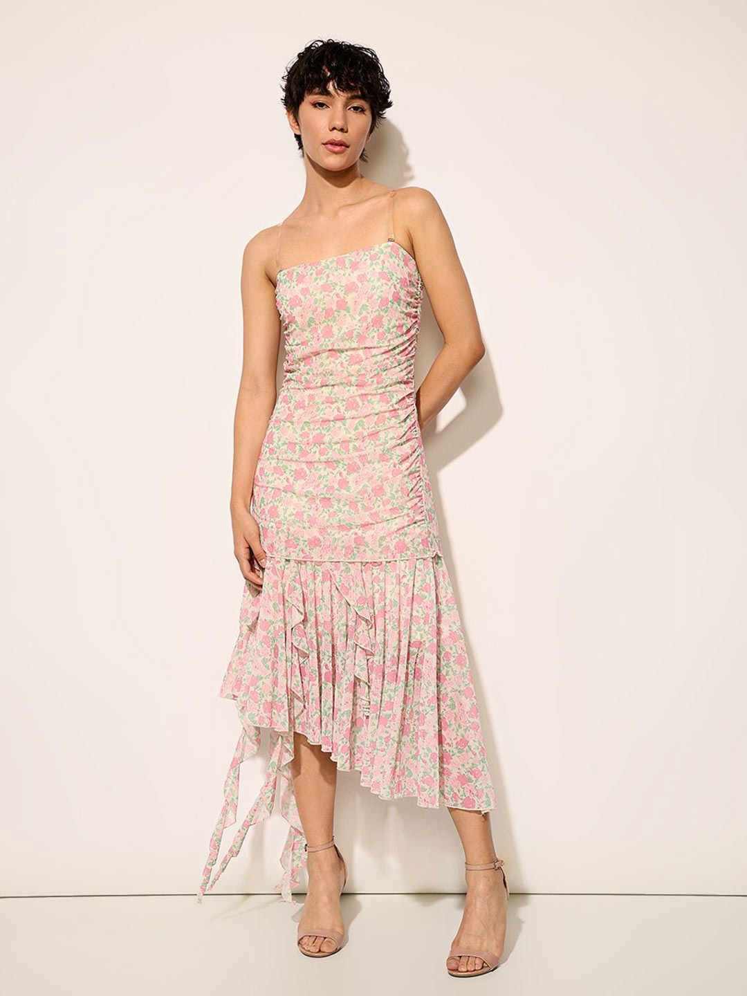 Buy ONLY Floral Print Net Bodycon Midi Dress - Dresses for Women ...