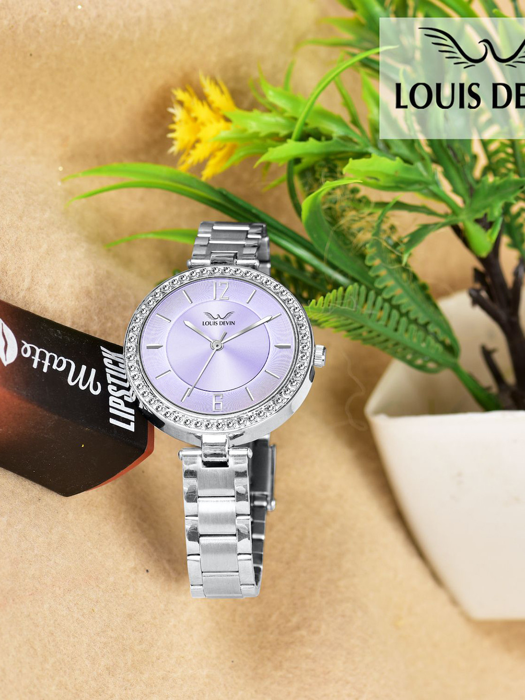 Buy LOUIS DEVIN Women Brass Dial & Stainless Steel Straps Analogue ...