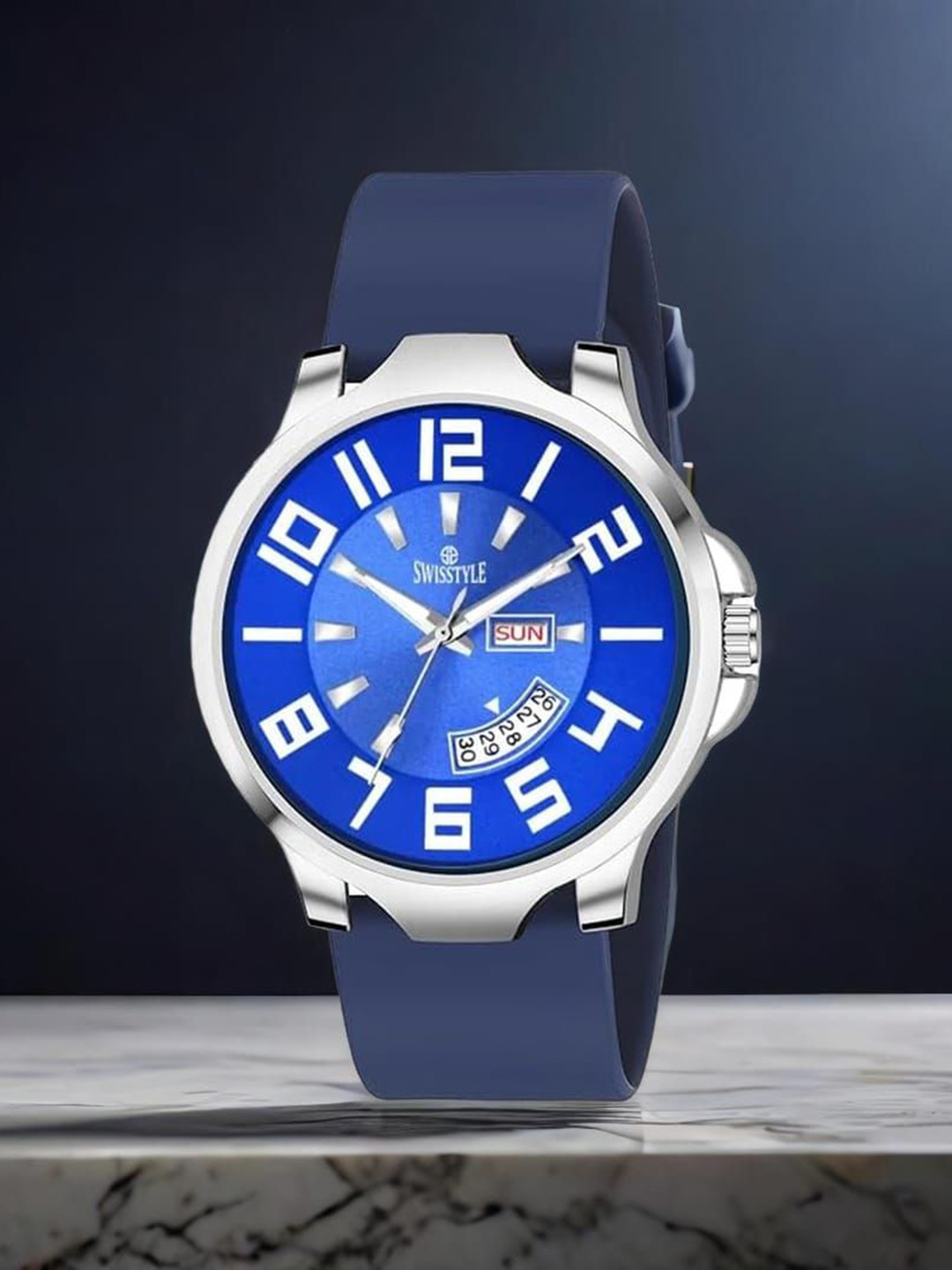 Buy SWISSTYLE Men Brass Embellished Dial & Stainless Steel Straps ...