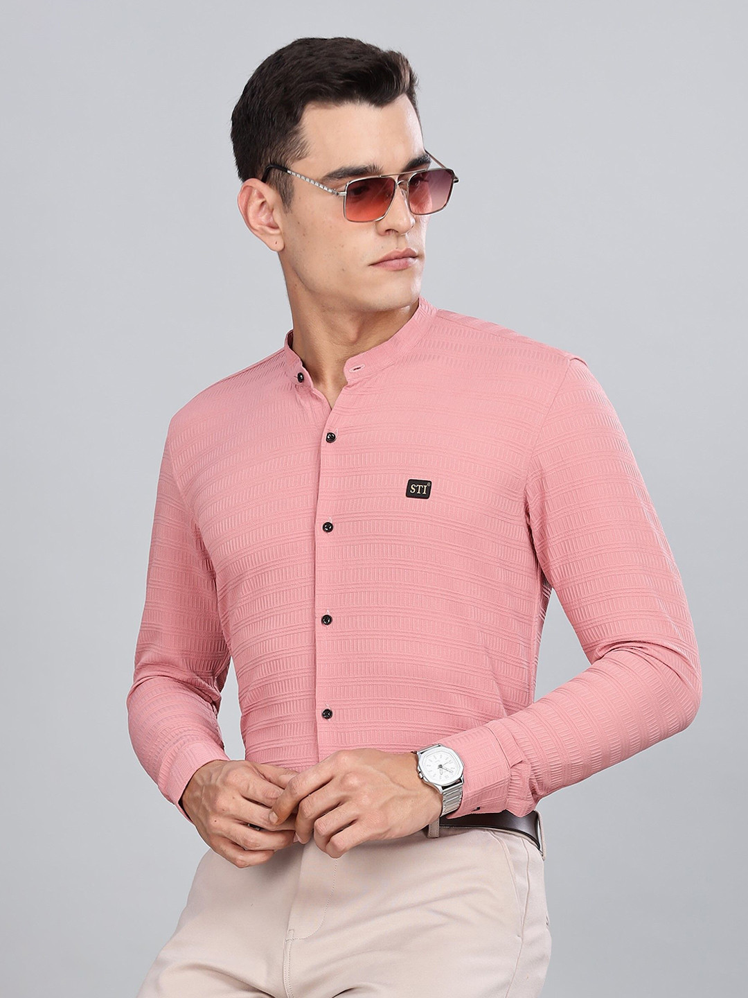 Buy STI Classic Band Collar Casual Shirt - Shirts for Men 33095058 | Myntra