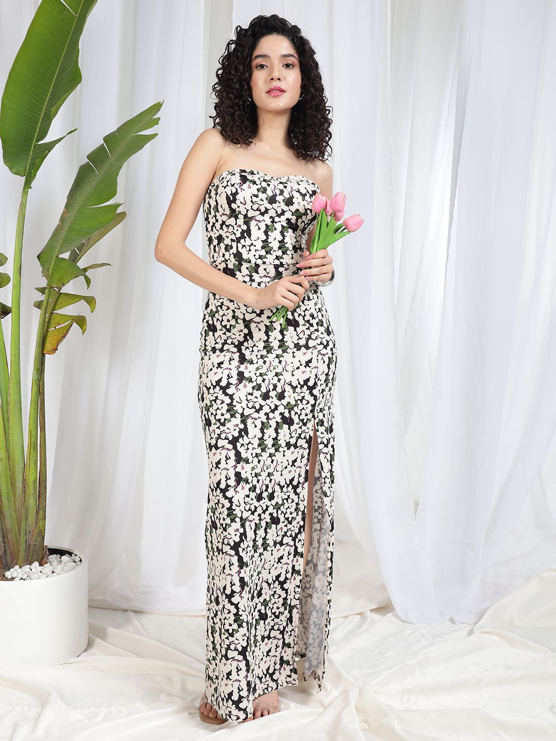 Buy TANDUL Animal Print Off Shoulder Maxi Dress - Dresses for Women ...