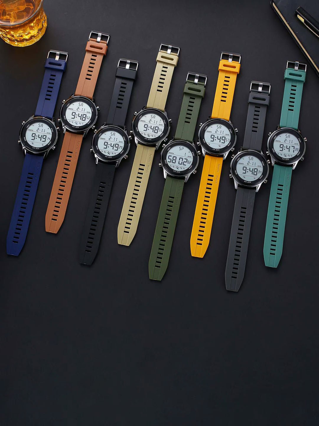Buy ON TIME OCTUS Men Pack Of 8 Dial & Straps Digital Watch DIGITAL 028 ...