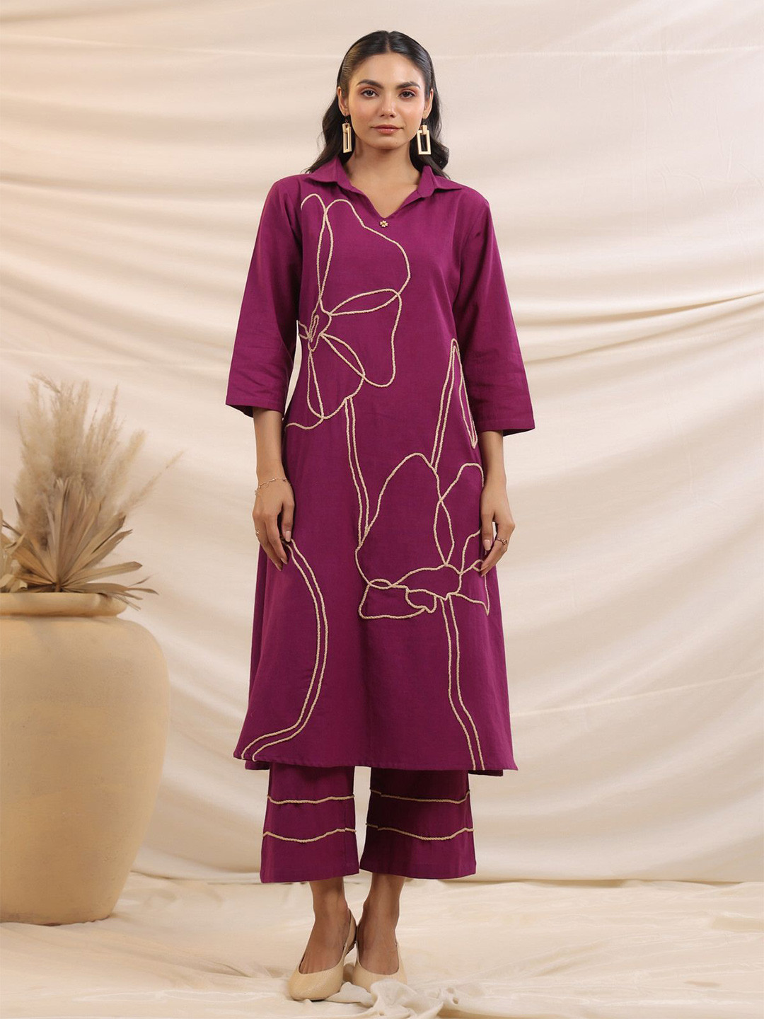 Buy JISORA Womens Purple Solid Cotton Flex Co Ord Set - Co Ords for ...