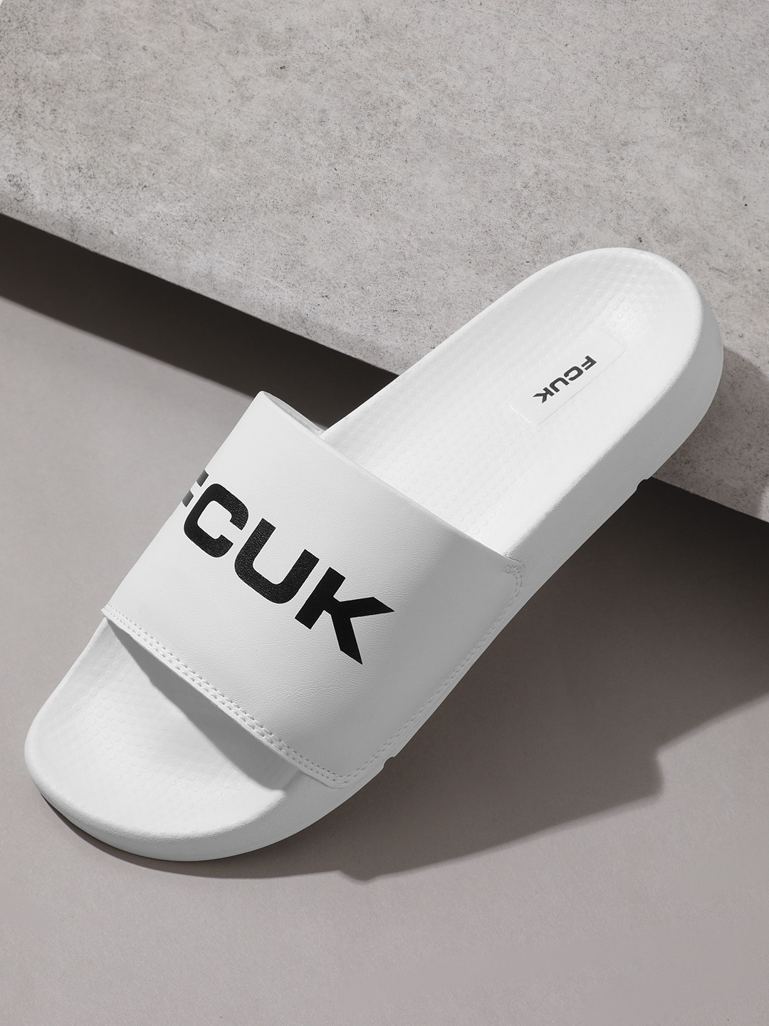 Buy FCUK Men Brand Name Printed Sliders - Flip Flops for Men 32230861 ...