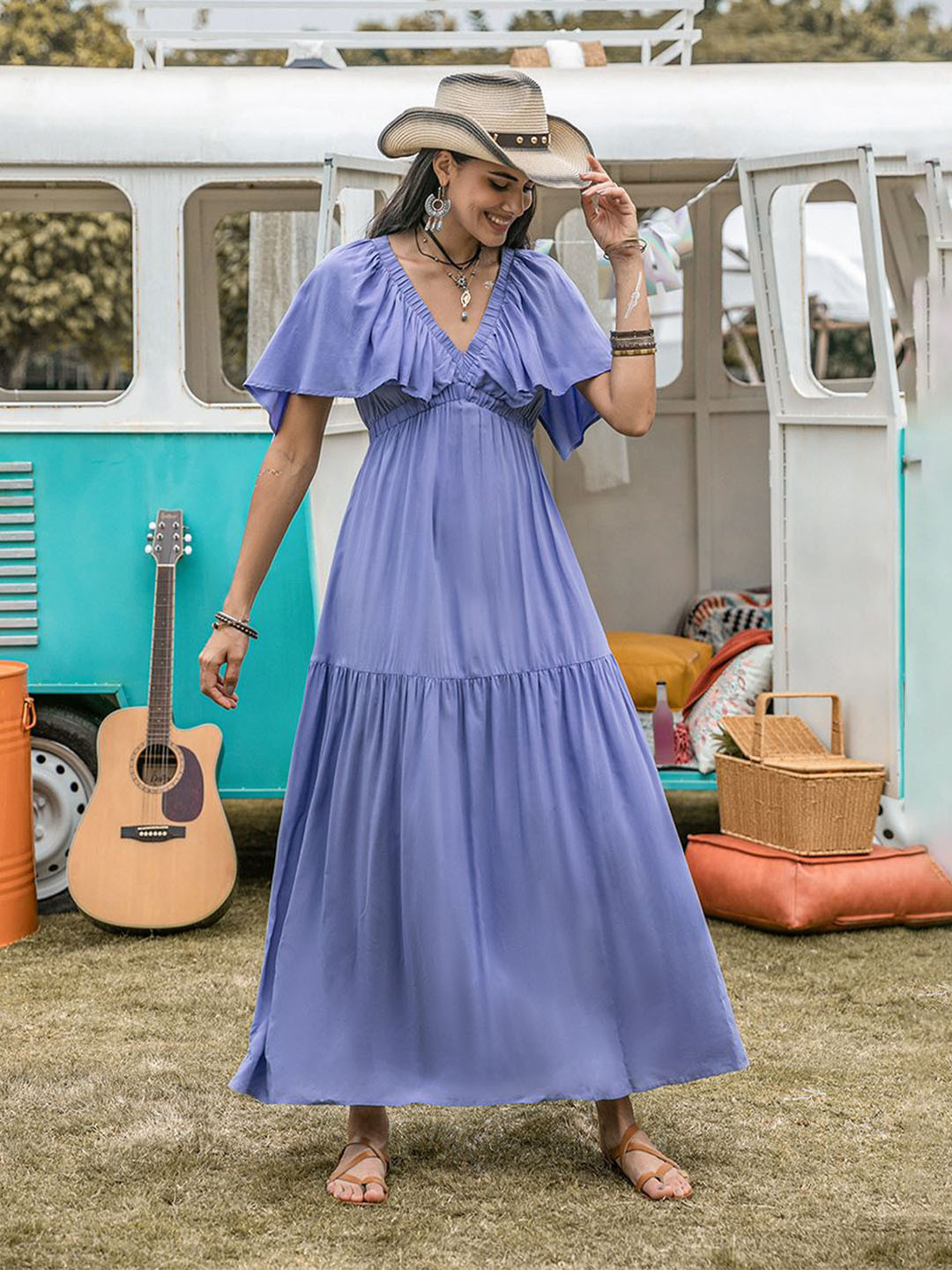 Buy JC Mode Women V Neck Maxi Dress - Dresses for Women 34088948 | Myntra