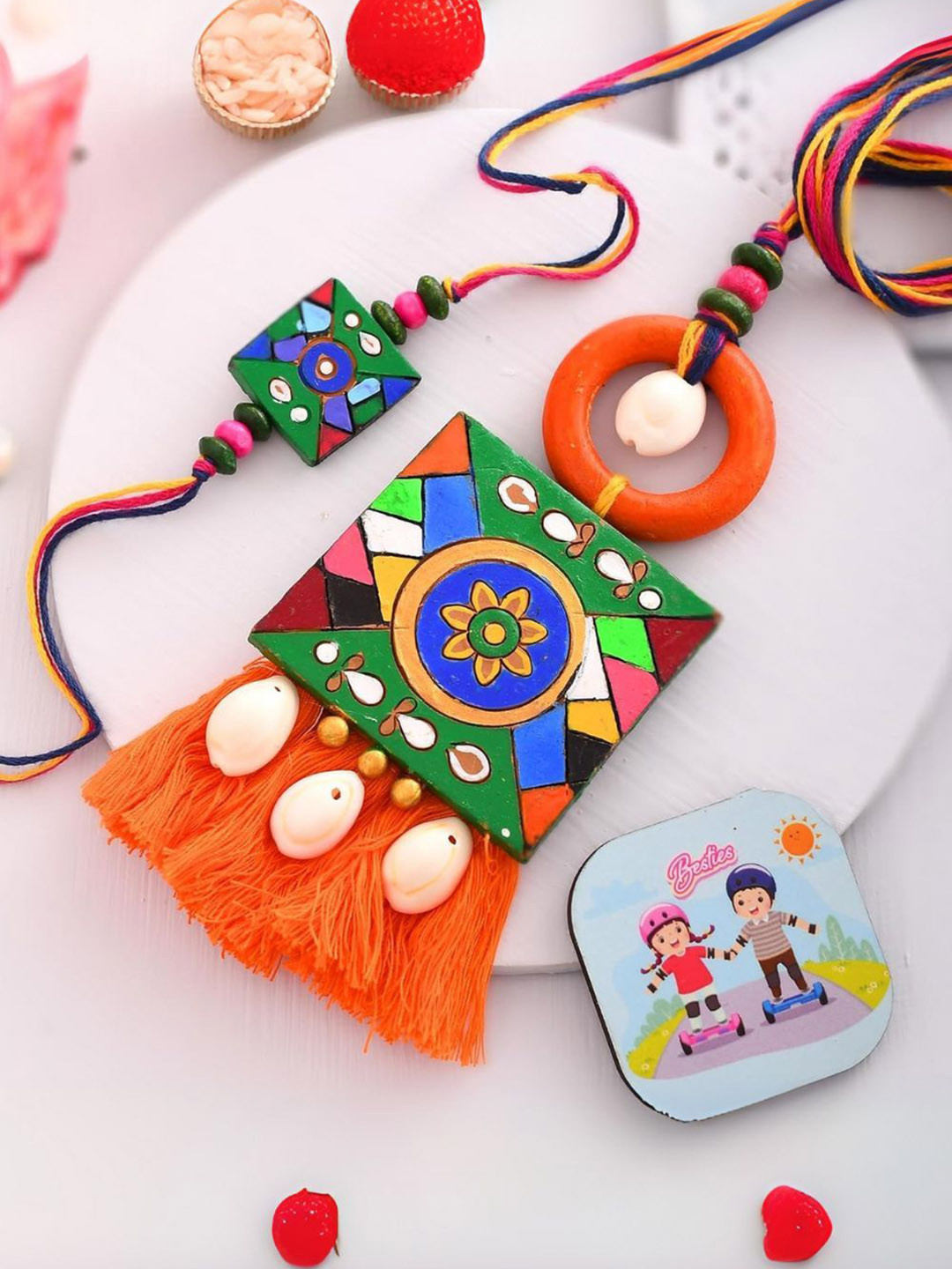 Buy CraftVatika Set Of 2 Rakhi Ecofriendly Terracotta Handmade Designer ...