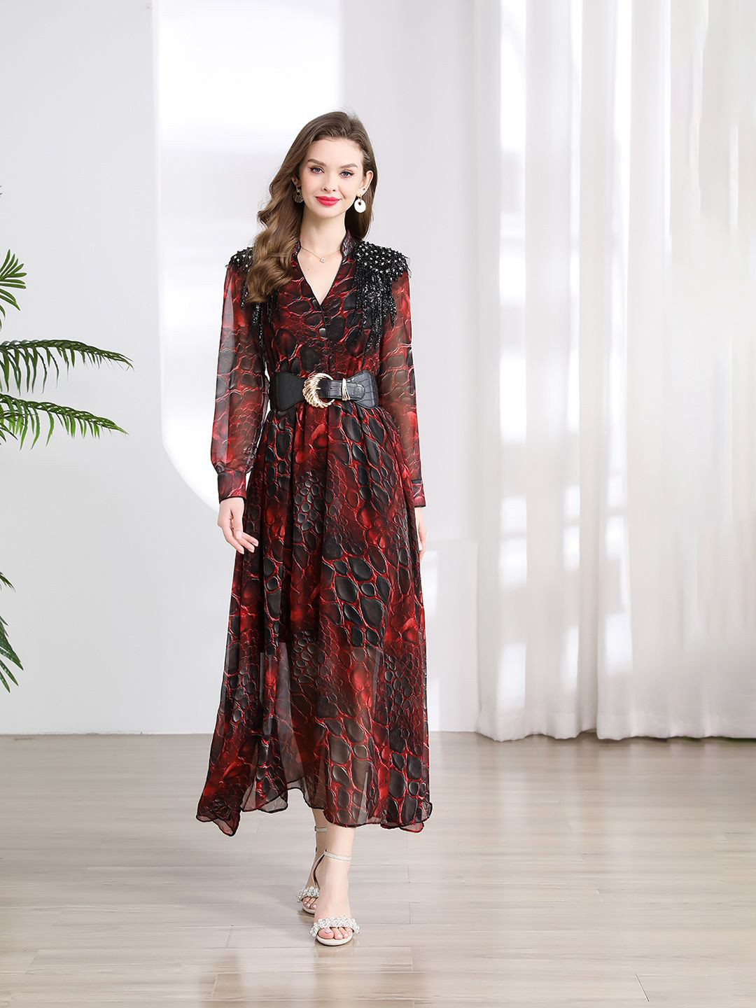 Buy JC Collection Printed Belted Midi Dress - Dresses for Women ...