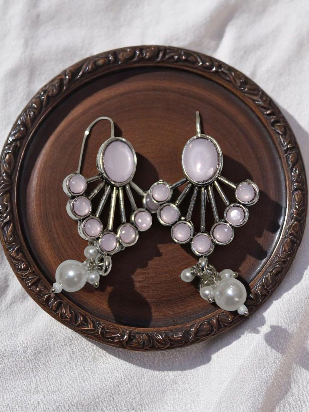 Buy Jolly Faces Artificial Stones And Beaded Contemporary Oxidised Drop ...