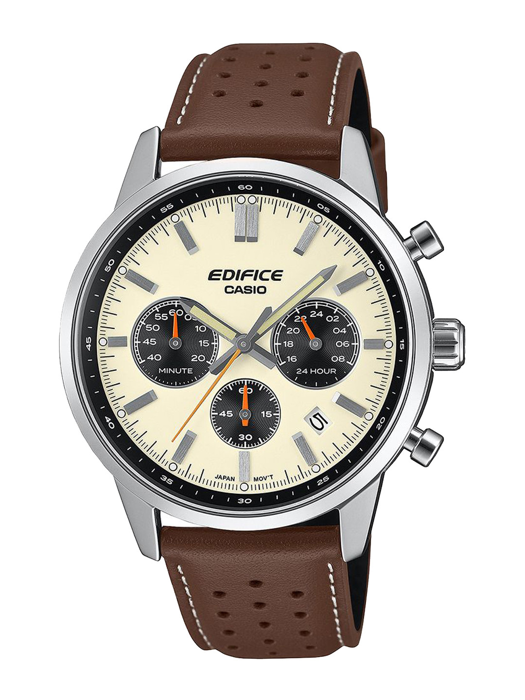 Buy CASIO Edifice Men Round Dial & Leather Cuff Straps Analogue ...