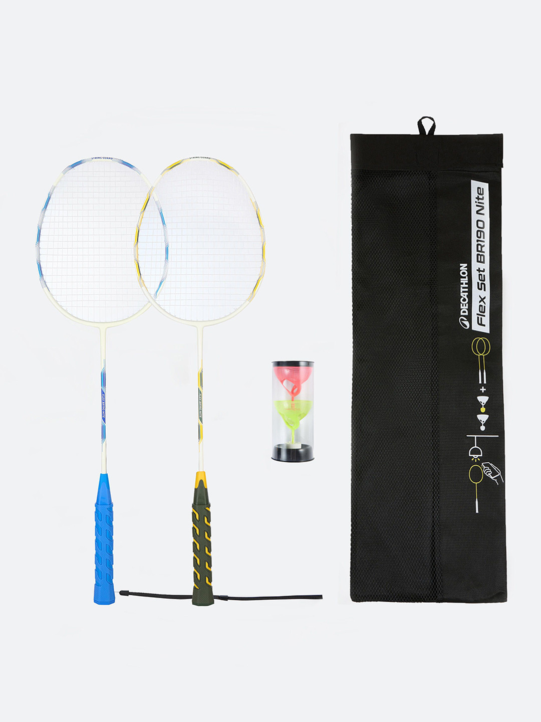 Buy PERFLY By Decathlon Glow In Dark Badminton Racket Set - Badminton ...
