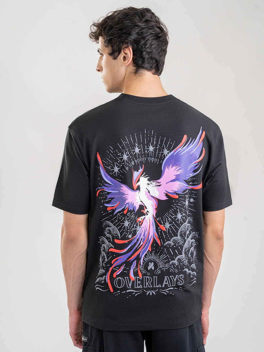 Buy Overlays Men Graphic Printed Round Neck Cotton Relaxed Fit T Shirt ...