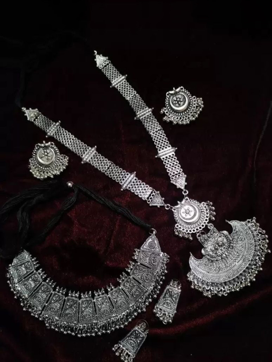 Buy Sangria Set Of 2 Stones Studded & Beaded Jewellery Set - Jewellery ...