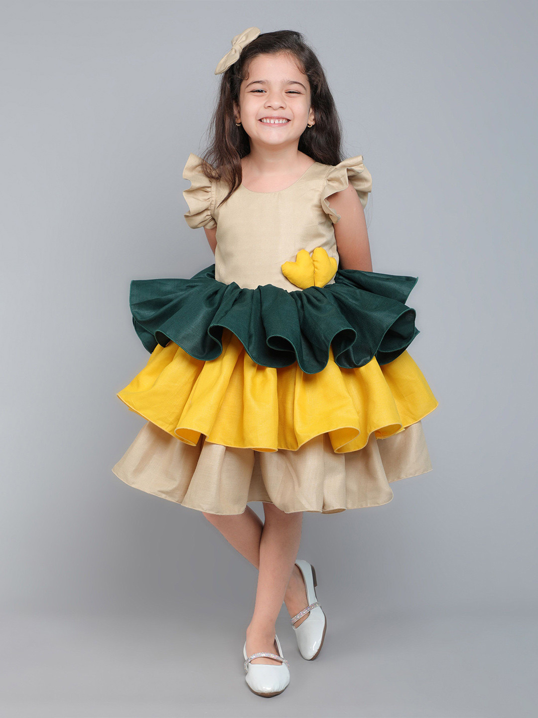 Buy Pink Chick Girls Flutter Sleeve Fit & Flare Dress - Dresses for ...