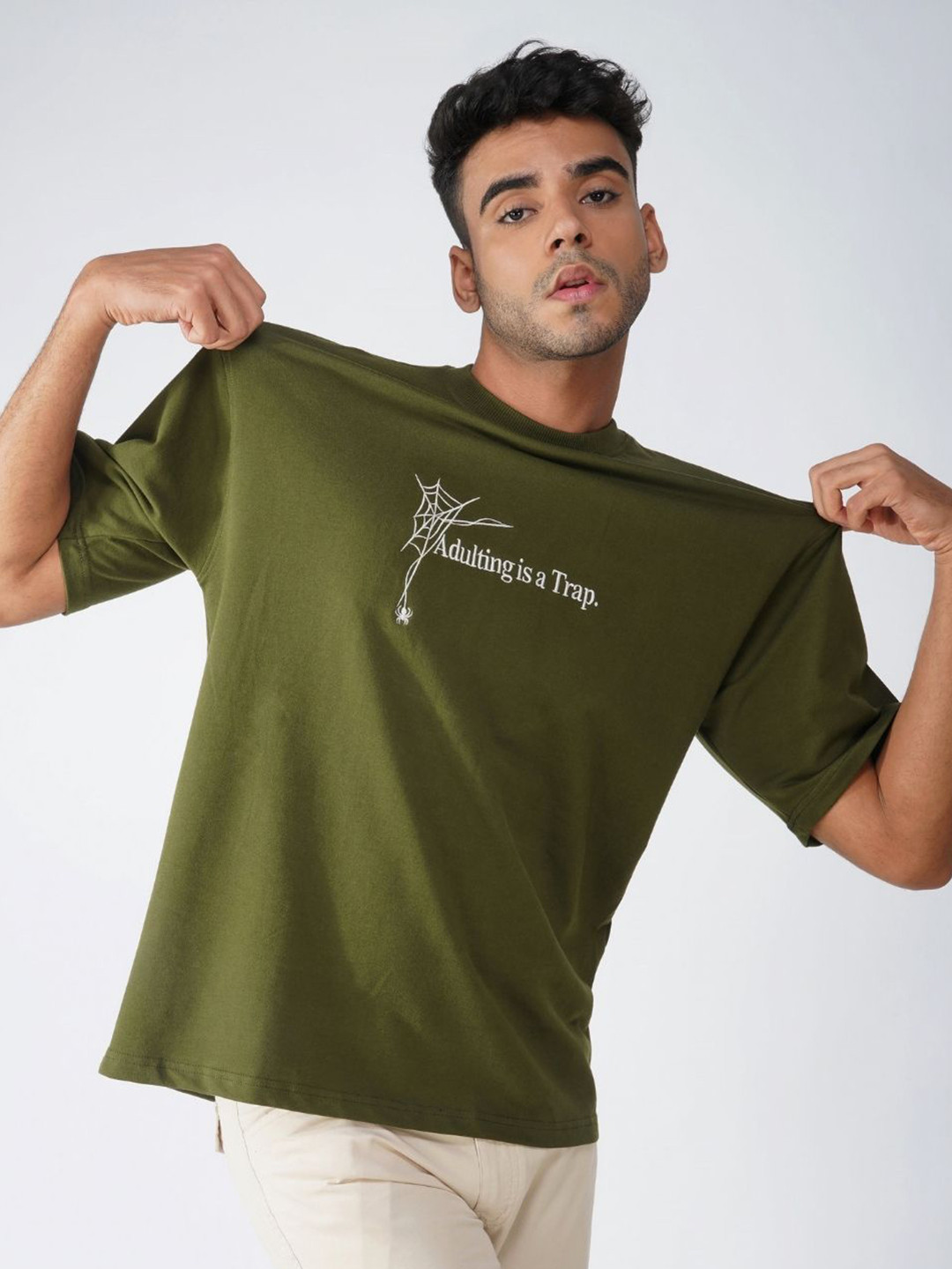 Buy Untamed Clothing Men Typography Monochrome Organic Cotton T Shirt ...