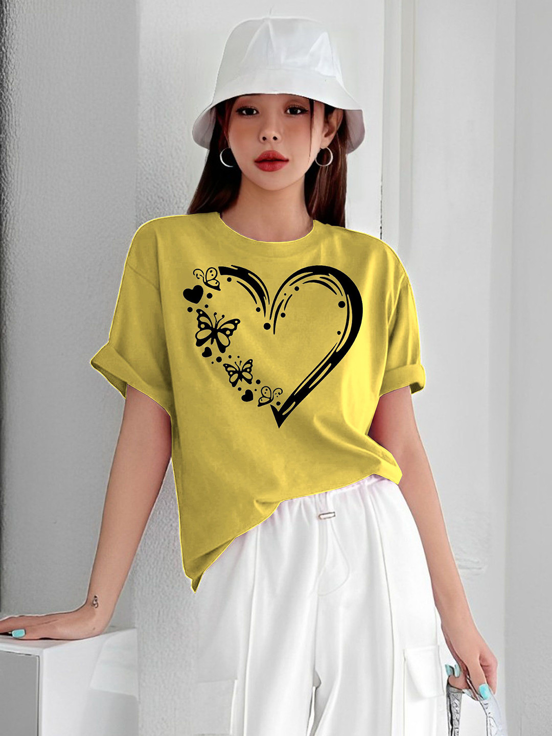 Buy Kintu Parantu Women Typography Printed Regular Fit T Shirt ...
