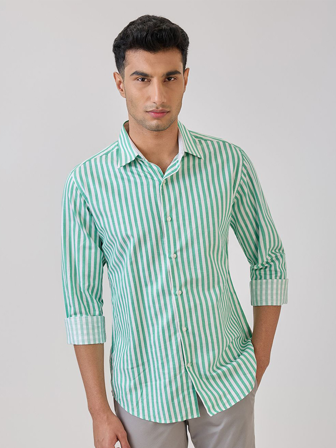 Buy Raymond Striped Slim Fit Cutaway Collar Formal Shirt - Shirts for ...