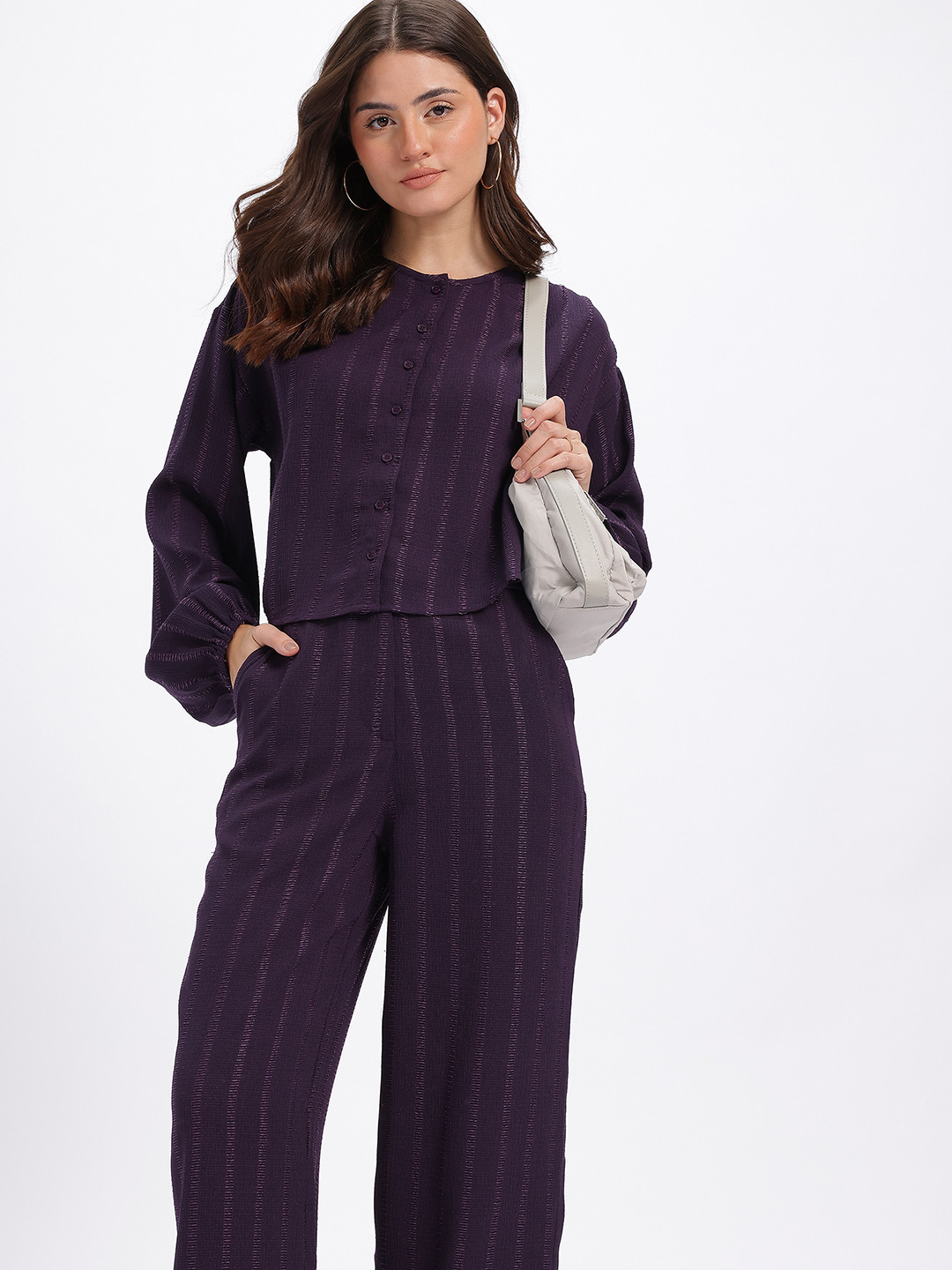 Buy Glitchez Laid Back Self Striped Co Ord Set - Co Ords for Women ...